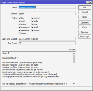 MikroTik Script: Router Rebooted Script - jcutrer.com