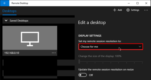 How to change screen resolution in Microsoft Remote Desktop app ...